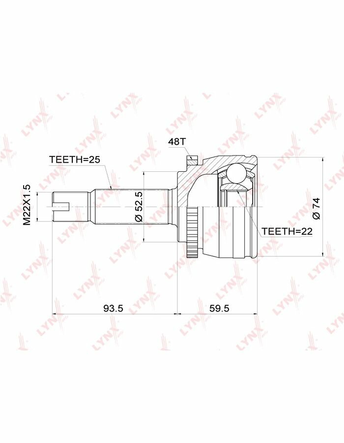 ШРУС наружный подходит для HYUNDAI Solaris 1.4-1.6 10, KIA Rio 1.4-1.6 11 CO-3696A