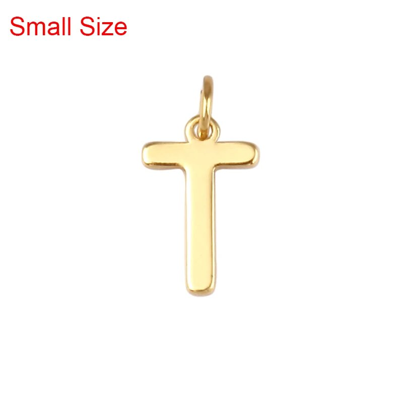 Мини-буквы из латуни с золотистым покрытием для украшений 1 шт. L019084-Letter T