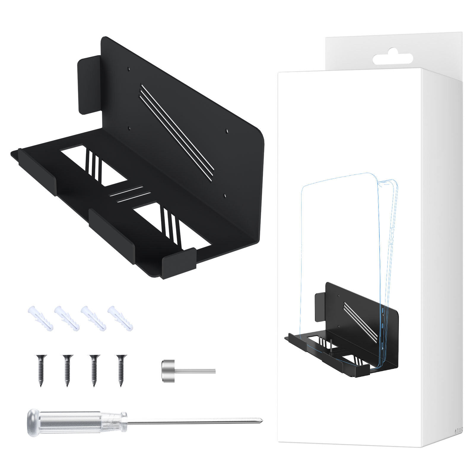 Консольная держатель настенный крепление плавающего за телевизионным настенным кронштейном для игровой консоли контроллера Уэш -фиксация черная фиксация