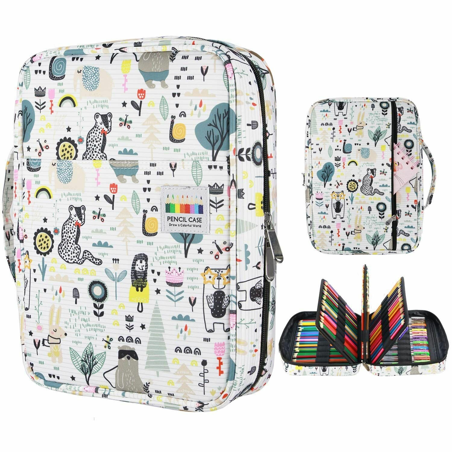 Цветной пенал на 220 слотов, сумка для ручек с застежкой-молнией для художника, органайзер для хранения акварельных карандашей, гелевых ручек, маркеров, большой емкости, удобный держатель