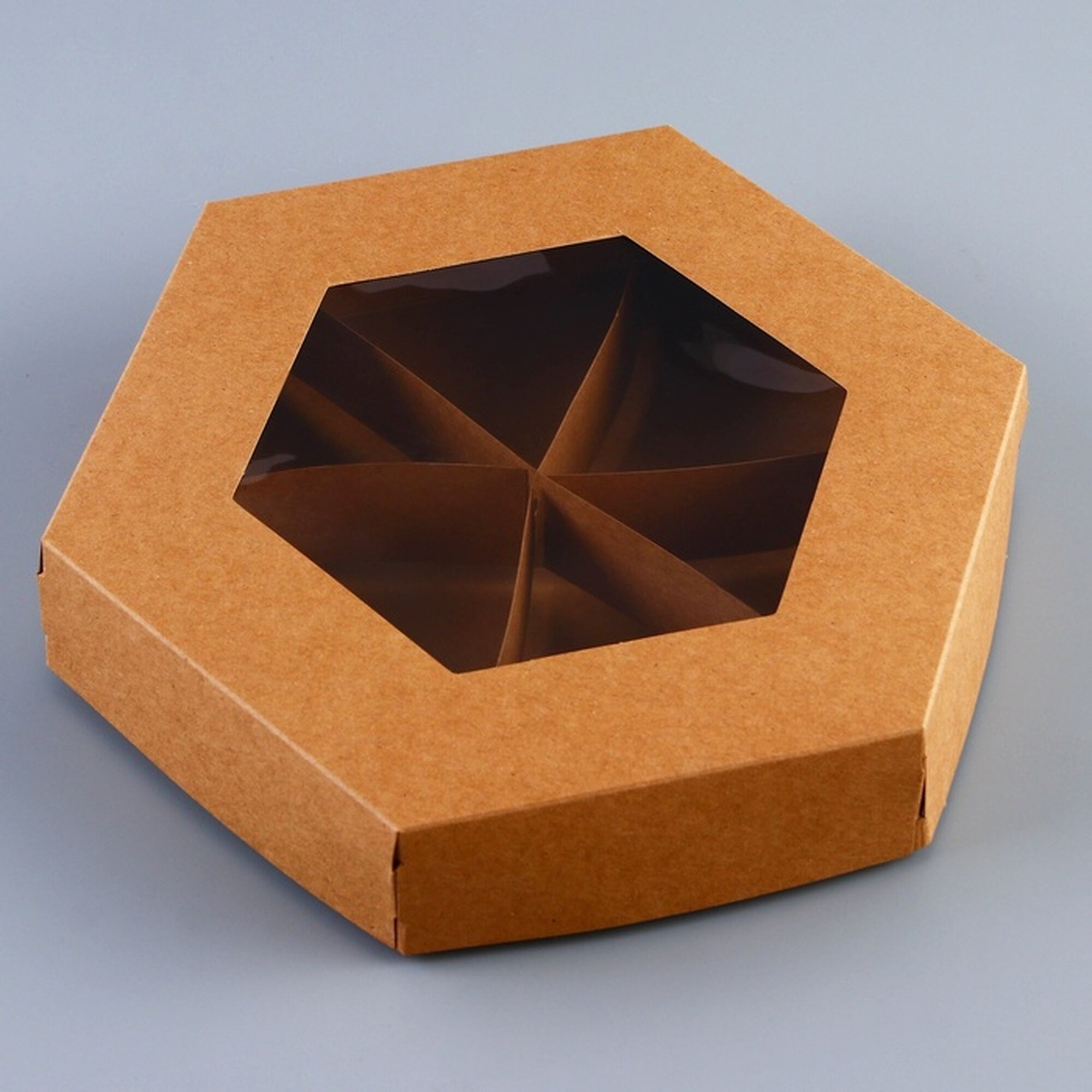 Менажница Upak Land, 20 x 4 см, крафт, с крышкой, бежево-коричневая