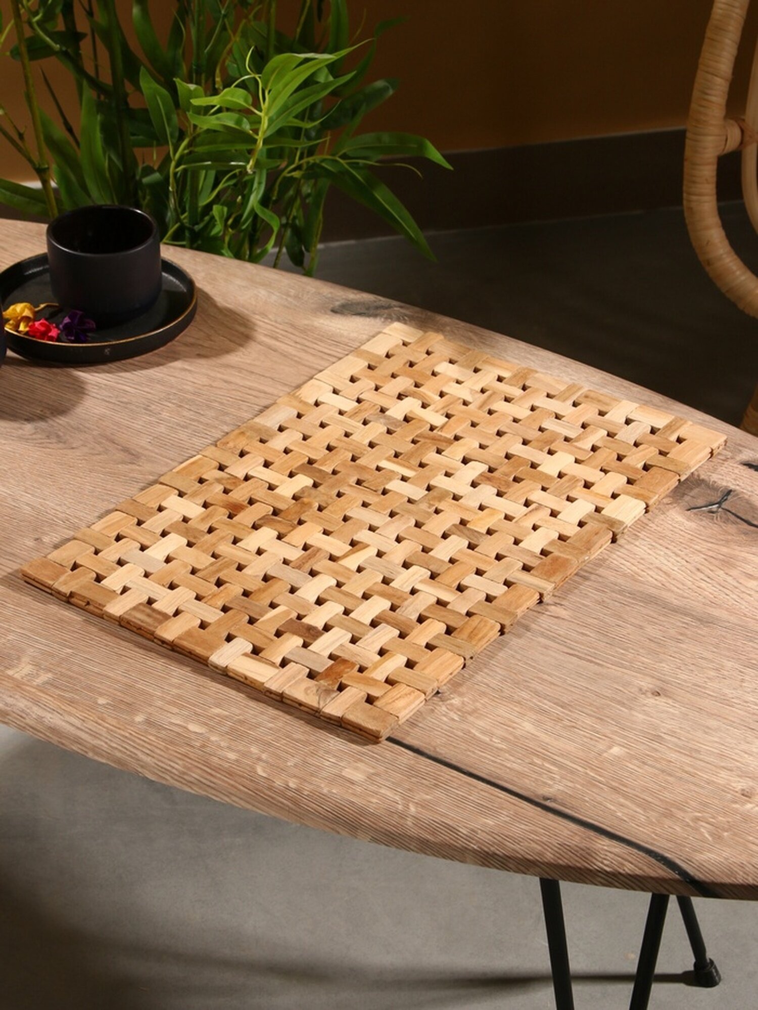 Коврик из тикового дерева, 40×30×0.7 см