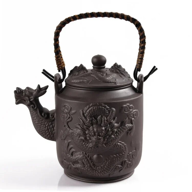 Фиолетовый керамический чайник Zisha 780 мл black
