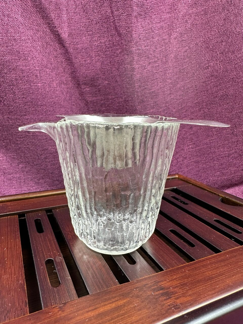 Чахай стекло с текстурой "Бамбук", со стальным ситом в комплекте, вместимость 180мл.