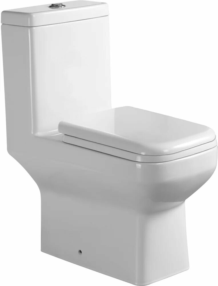 Унитаз-моноблок напольный Stella Polar Теруэль KN6130000 с микролифтом, антивсплеск, фаянсовый, белый, глянцевый, прямоугольный, с нижним подводом, сиденье для унитаза в комплекте