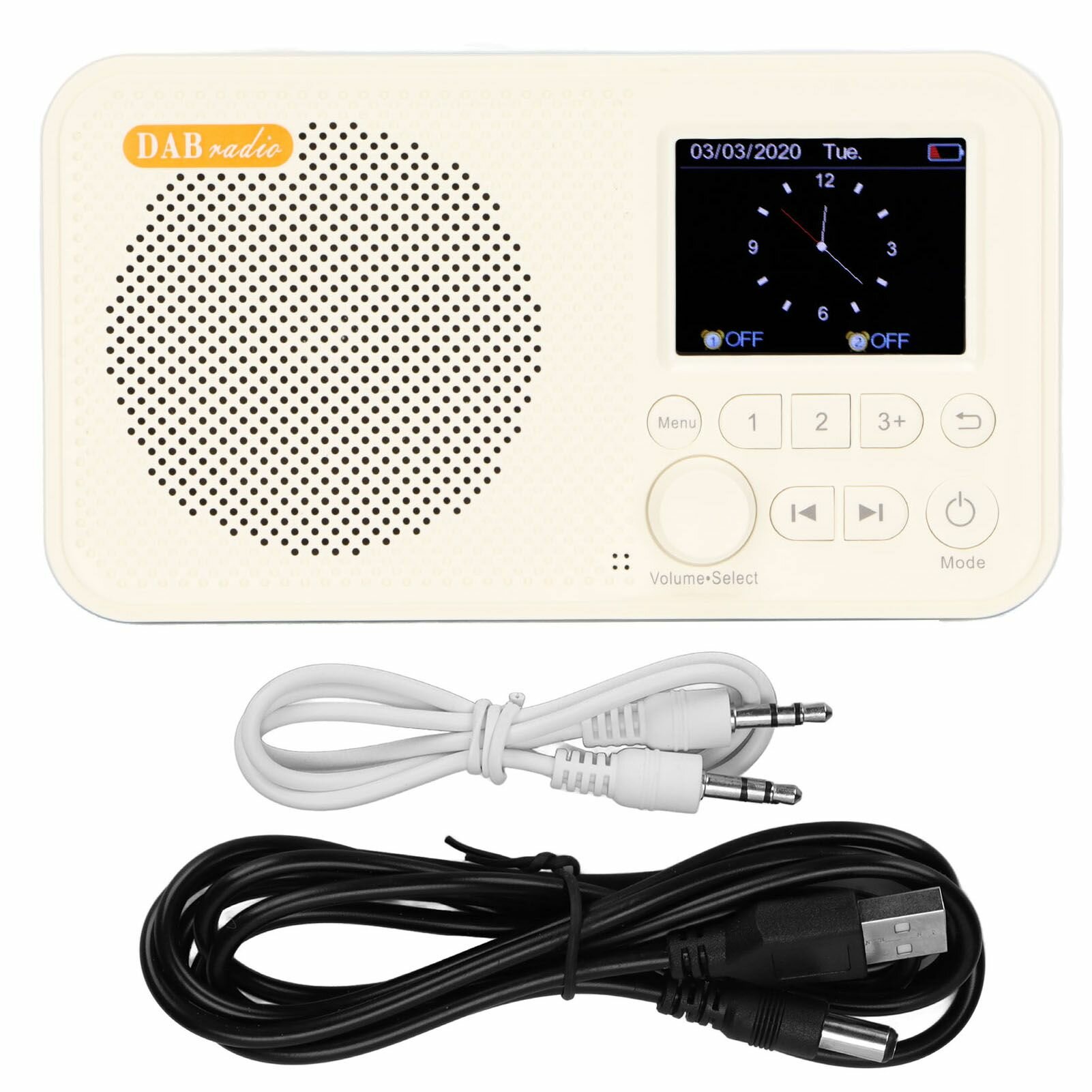Портативное цифровое радио, многофункциональное DAB DAB FM R радио с 2,4-дюймовым ЖК-дисплеем, настройка времени для дома престарелых