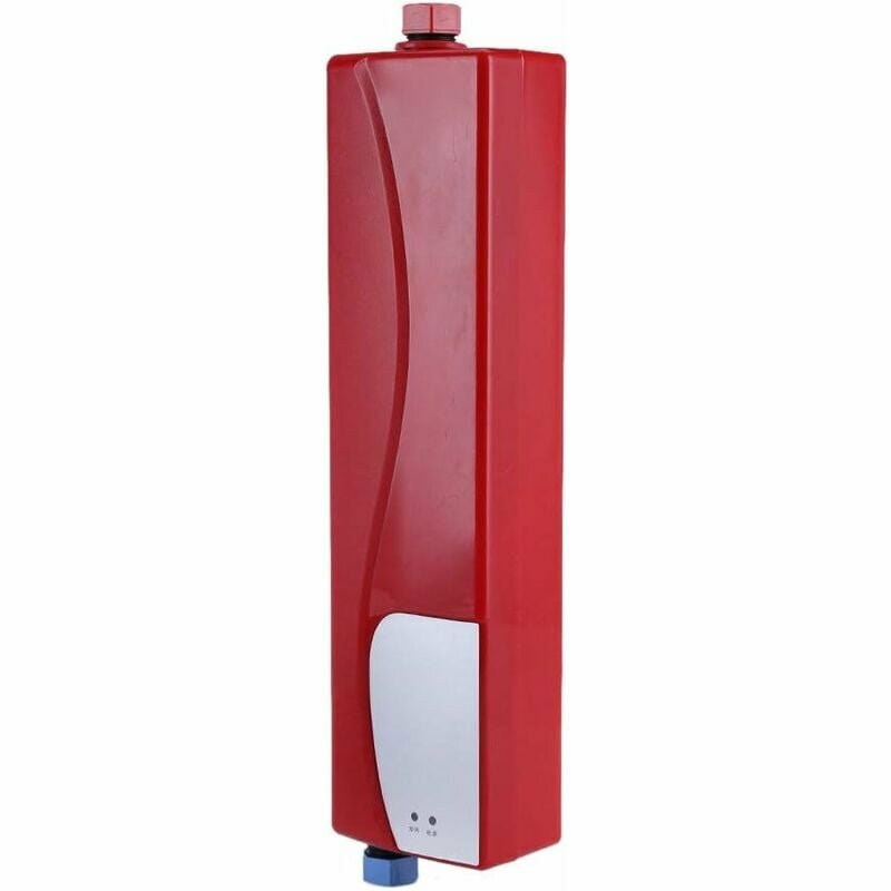 Проточный водонагреватель, мини-электрический проточный водонагреватель, 3000 Вт, электрический проточный водонагреватель, мини-водонагреватель, электрический, горячий, готовый к употреблению для кухни, ванной комнаты (красный)