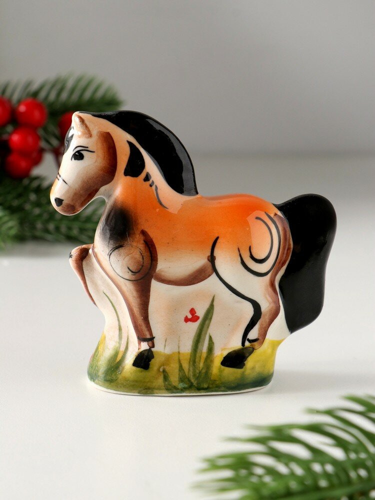 Фигурка фарфор гжель «Лошадь Диана», 8?8?3 см, цветная