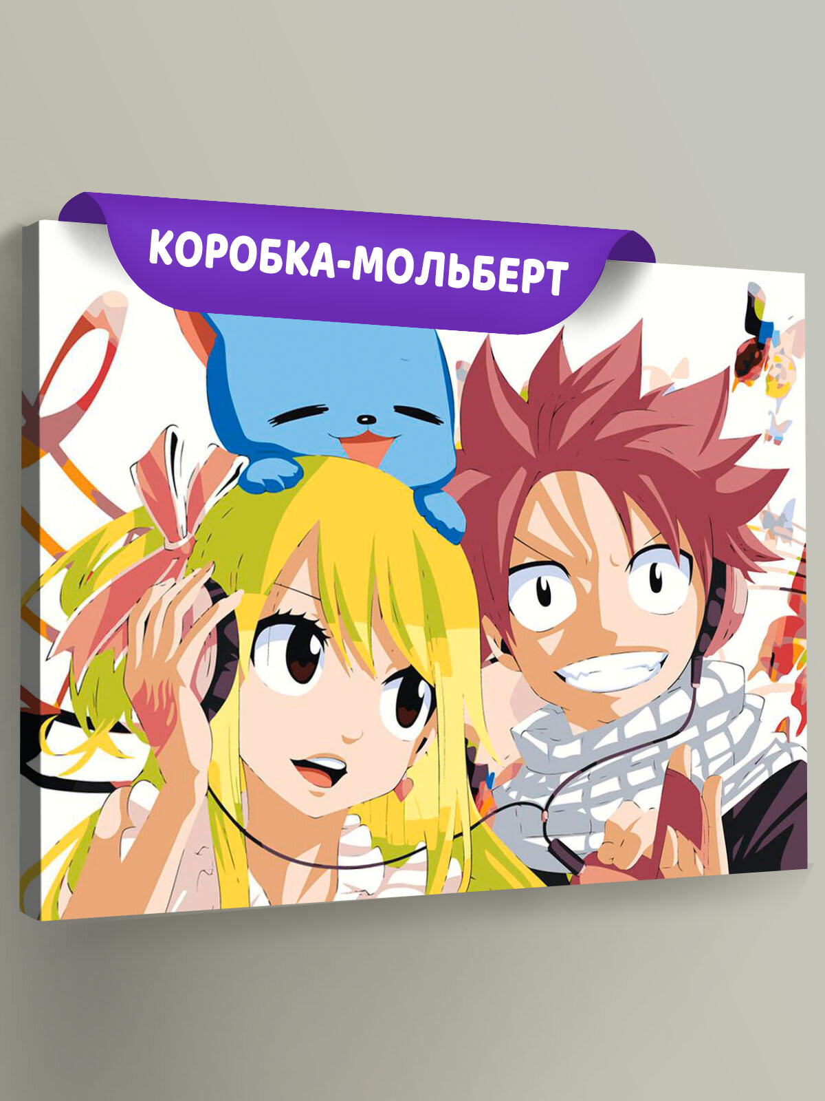 Картина по номерам на холсте с подрамником "Аниме манга Хвост Феи Fairy Tale 8" Раскраска 40x50 см, Фэнтези Мужчина