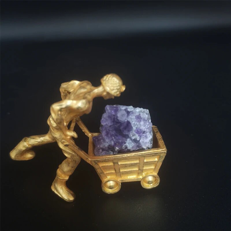 Фигурка шахтер JIUAN с кристаллами H