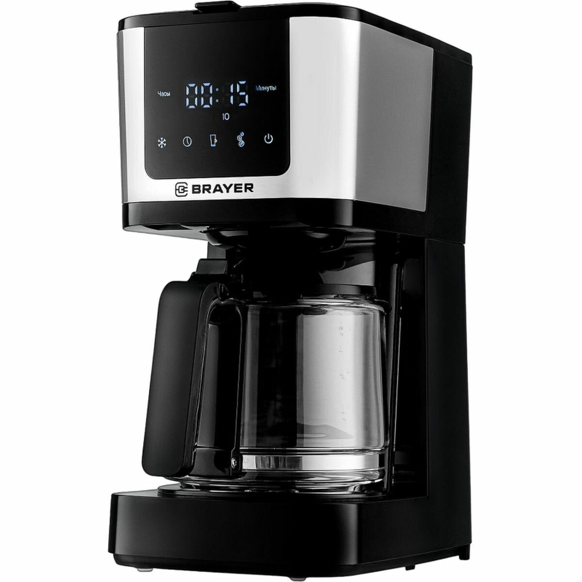 Кофеварка Brayer 1125BR, 900Вт,1,25л, нейлон. съем. фильтр, противокап. термокр (2078293)