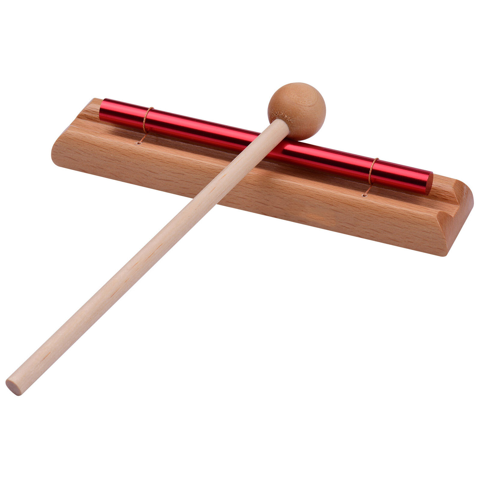 Ammoon 1-Tone Tabletop Chimes Meditation Chime Colorful Wind Bell Children Educational Musical Toy Percussion Instrument with Mallet, Material: Aluminum alloy and beech wood, Item Weight: 99g / 3.5oz, Package Size: 20.5 * 4.2 * 4.2cm / 8.1 * 1.7 *