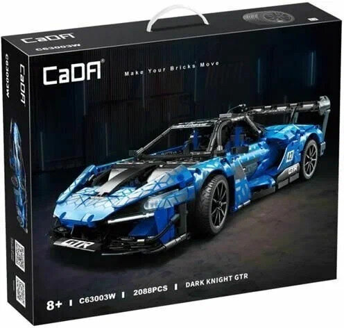 Конструктор CADA "Dark Knight GTR", спортивный автомобиль, 2088 деталей, масштаб 1/10