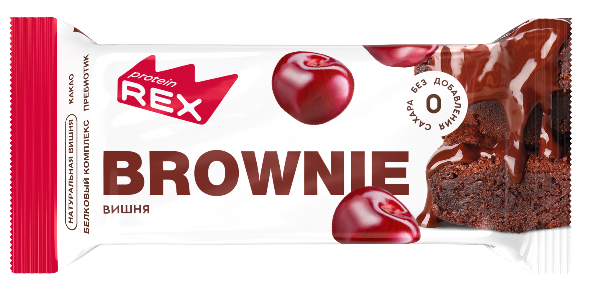 Протеиновое печенье без сахара Брауни ProteinRex Вишня 1 шт х 50 г, спортивное питание