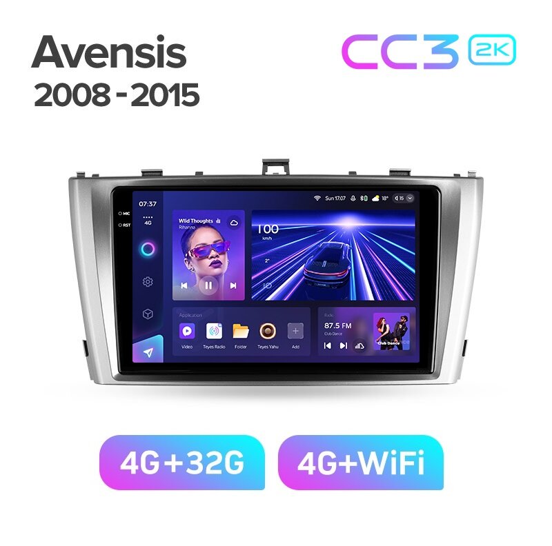 Магнитола TEYES TOYOTA AVENSIS T270 2008-2015 г. CC3 2K 4/32ГБ