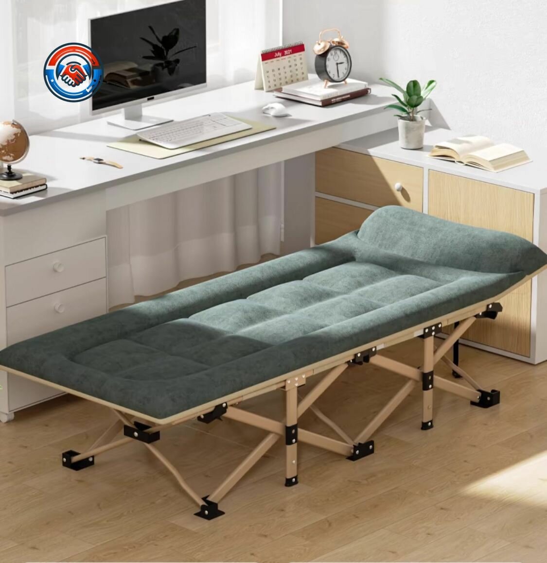 Раскладная туристическая кровать с мягким матрасом и чехлом, складная кровать-раскладушка для дачи и гостей, усиленная конструкция до 200 кг, компактная 189x70 см