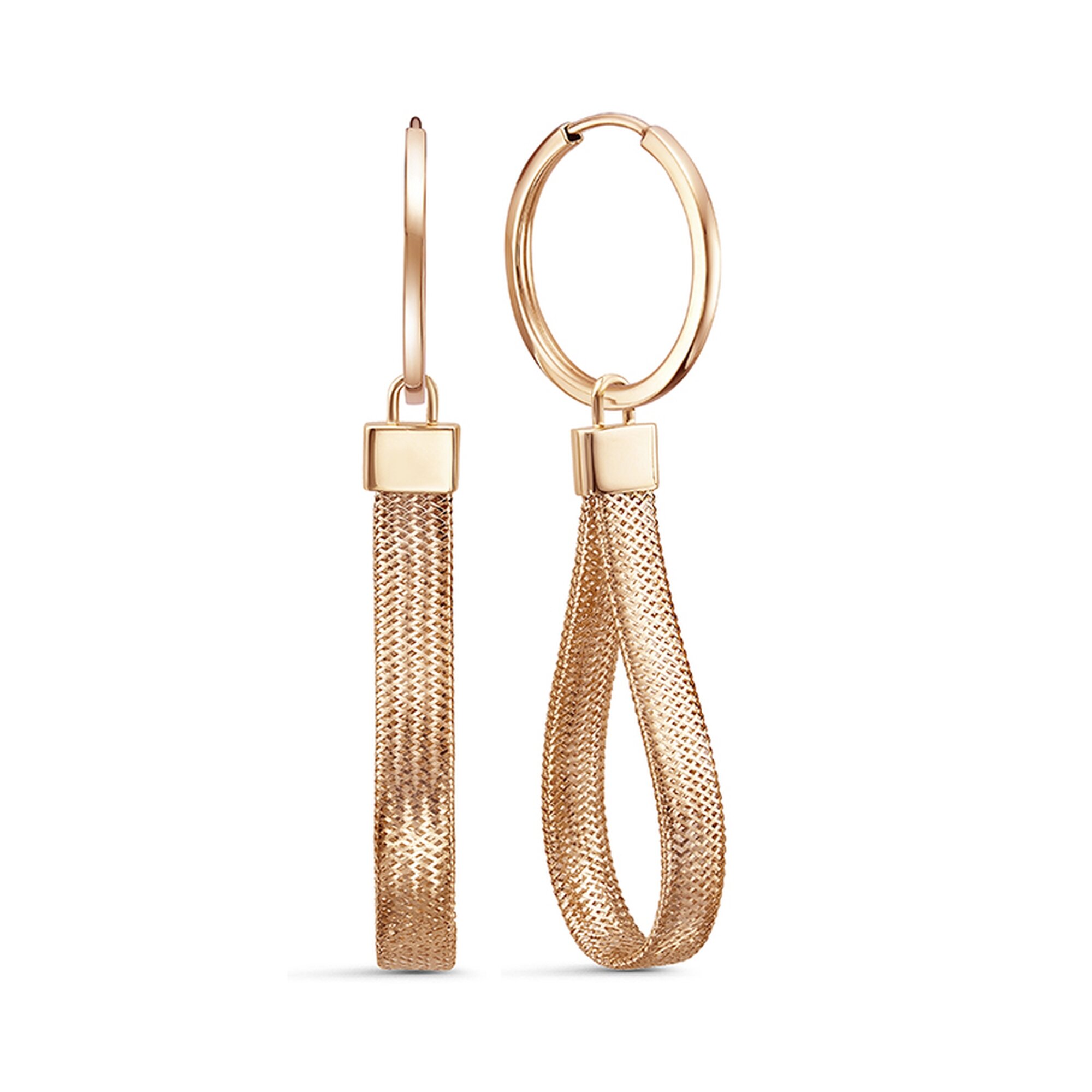 Серьги конго, красное золото, 585 проба