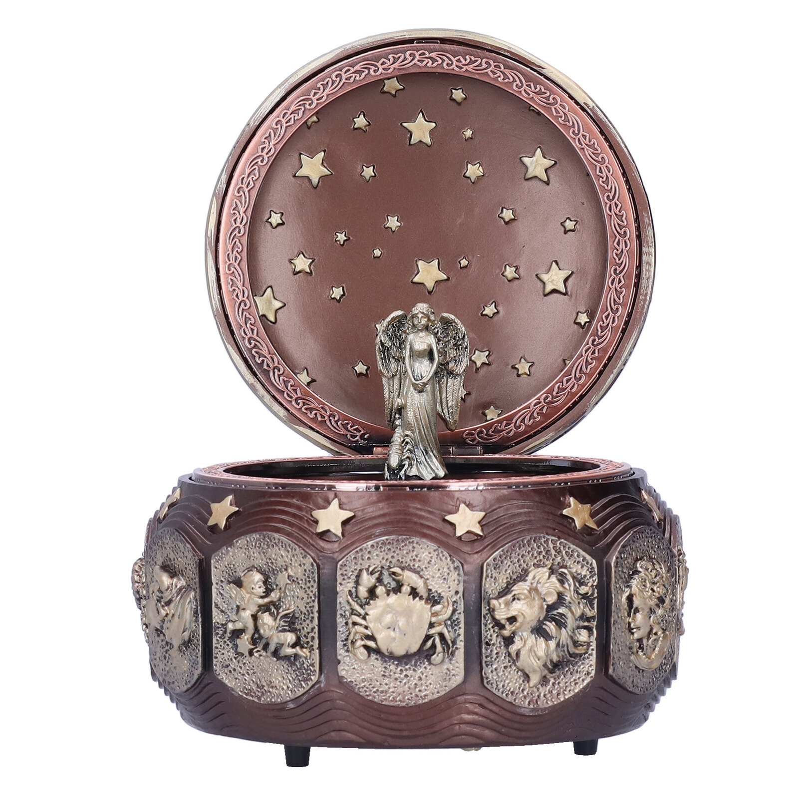Музыкальная шкатулка, модное творчество, вращающиеся 12 созвездий, подарки на день рождения, медный замок Скорпиона в небе