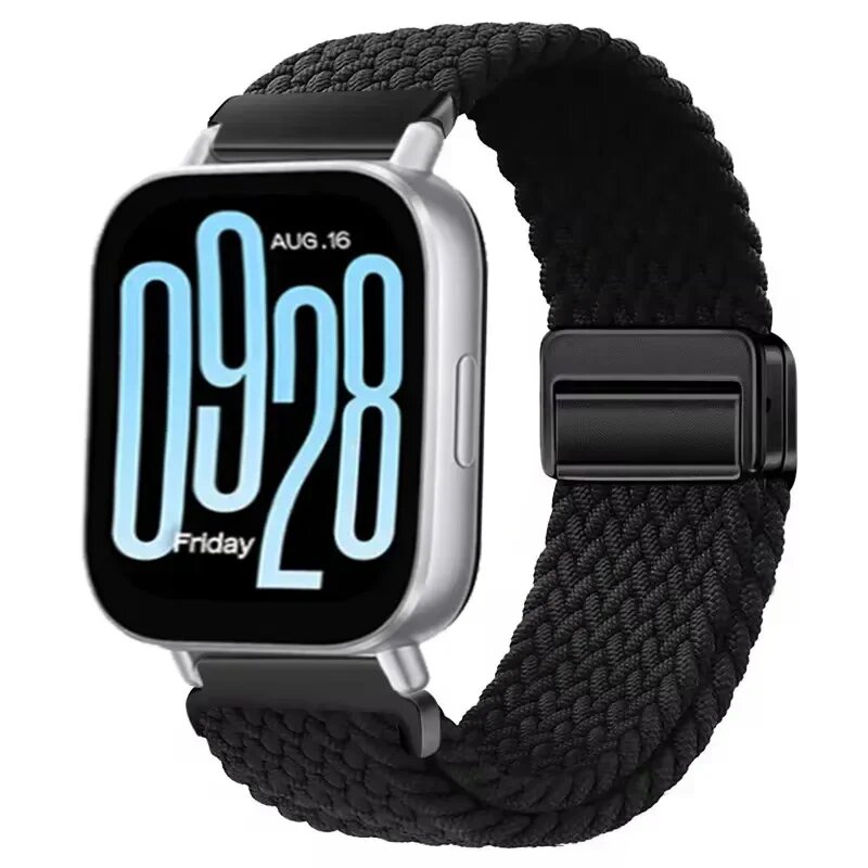 Черный плетеный ремешок YEELUSEE для Redmi Watch 5 Active