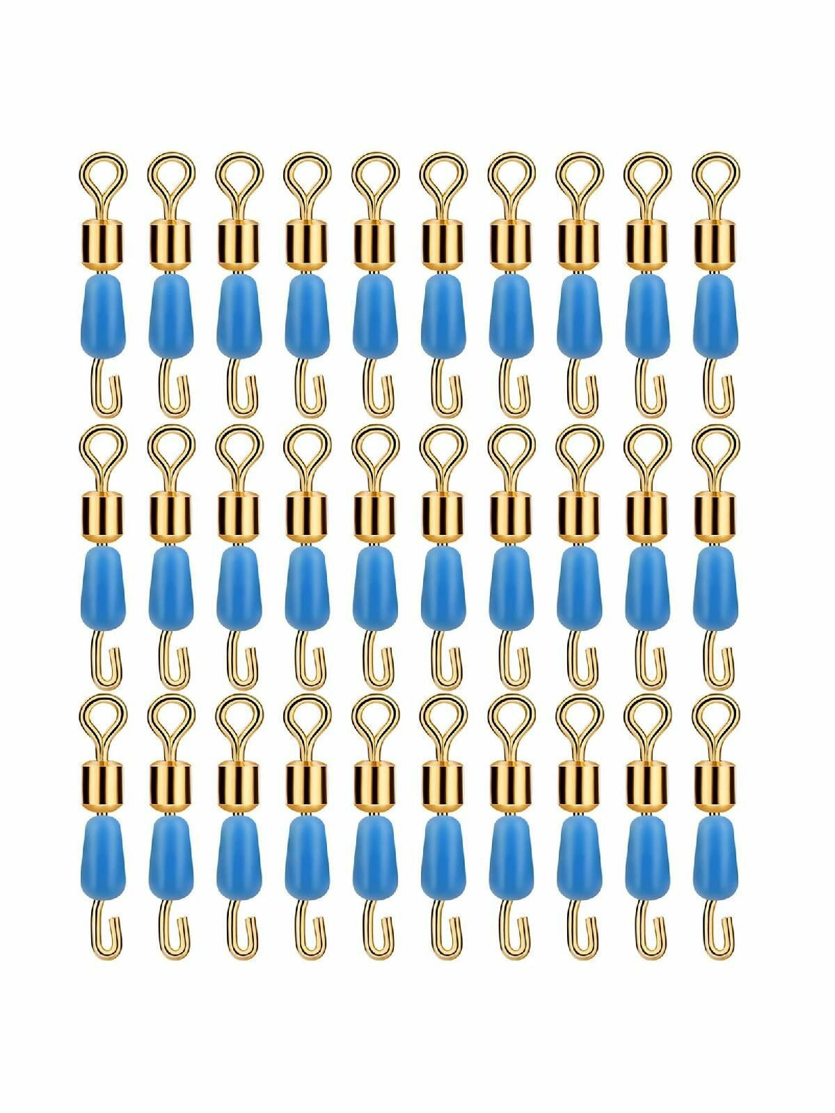 30 шт. антизапутывающие силиконовые быстросъемные клипсы для поводков (цвета случайные) - средние круглые