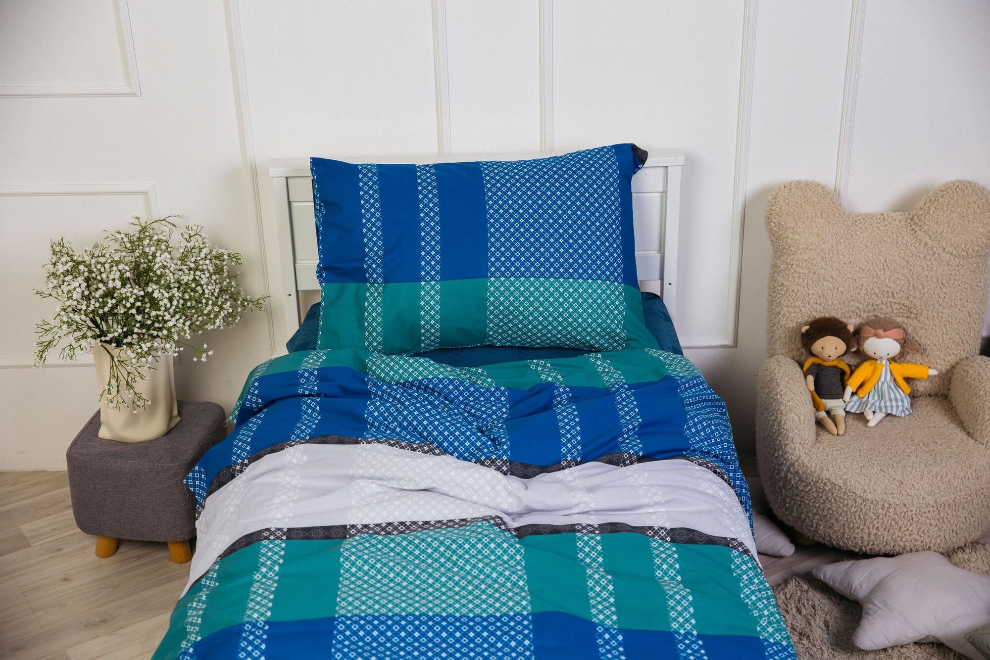 Детское 1,5 спальное постельное бельё Sweet Dreams Cell для матраса 80x180