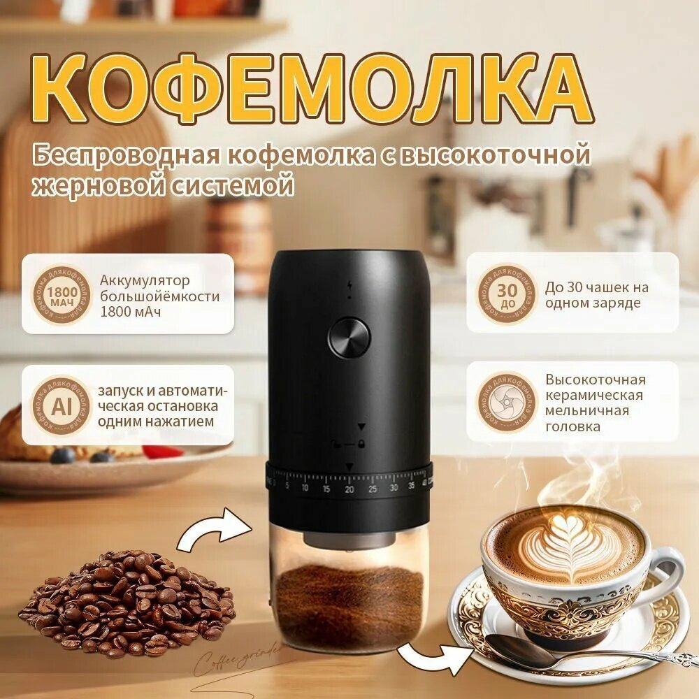 Xiaomi Кофемолка Кофемолка 25 Вт, объем 25 г