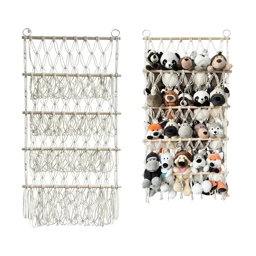 Макраме стеллаж для игрушек 1-4 уровней