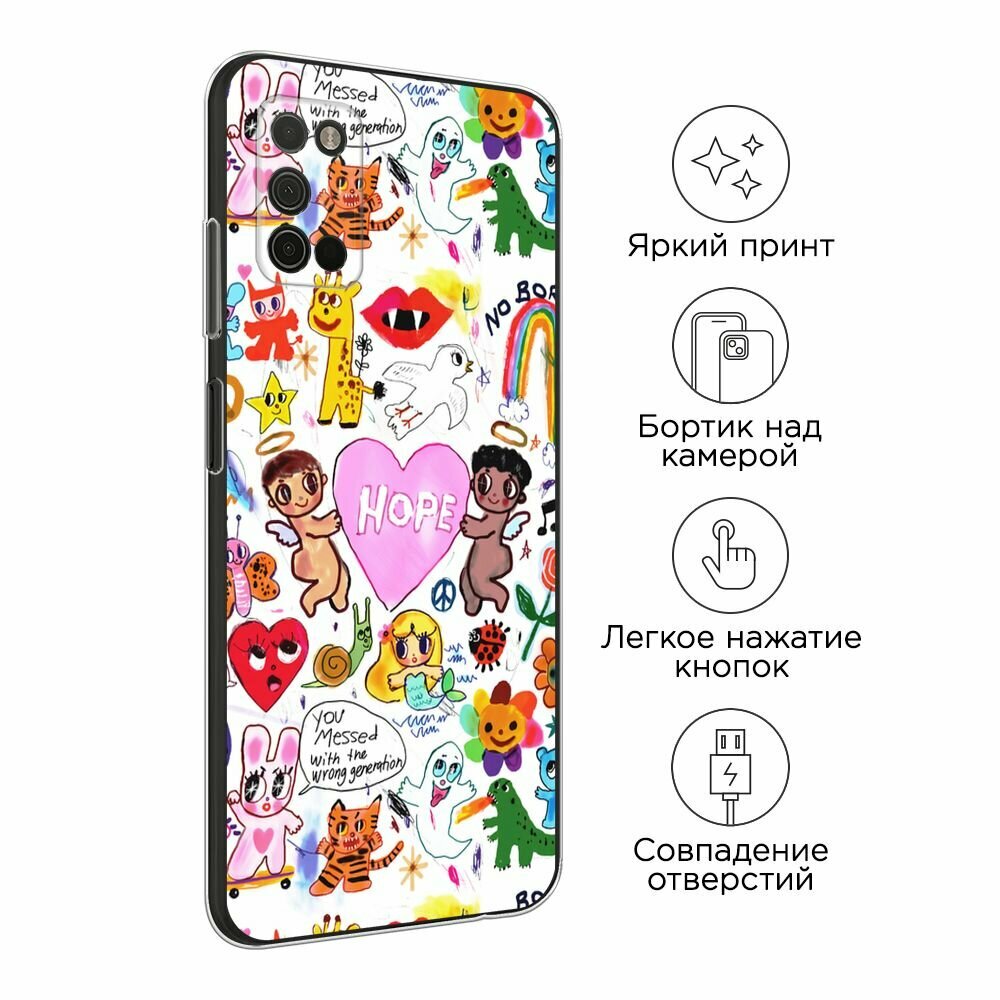 Чехол на Samsung Galaxy A03S / Самсунг Галакси A03S с принтом "Милые рисунки" — фото 1