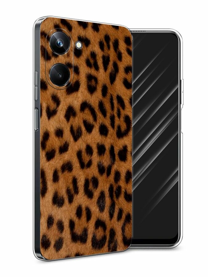 Чехол на Realme 10 Pro / Реалми 10 Про с принтом "Мех леопарда"