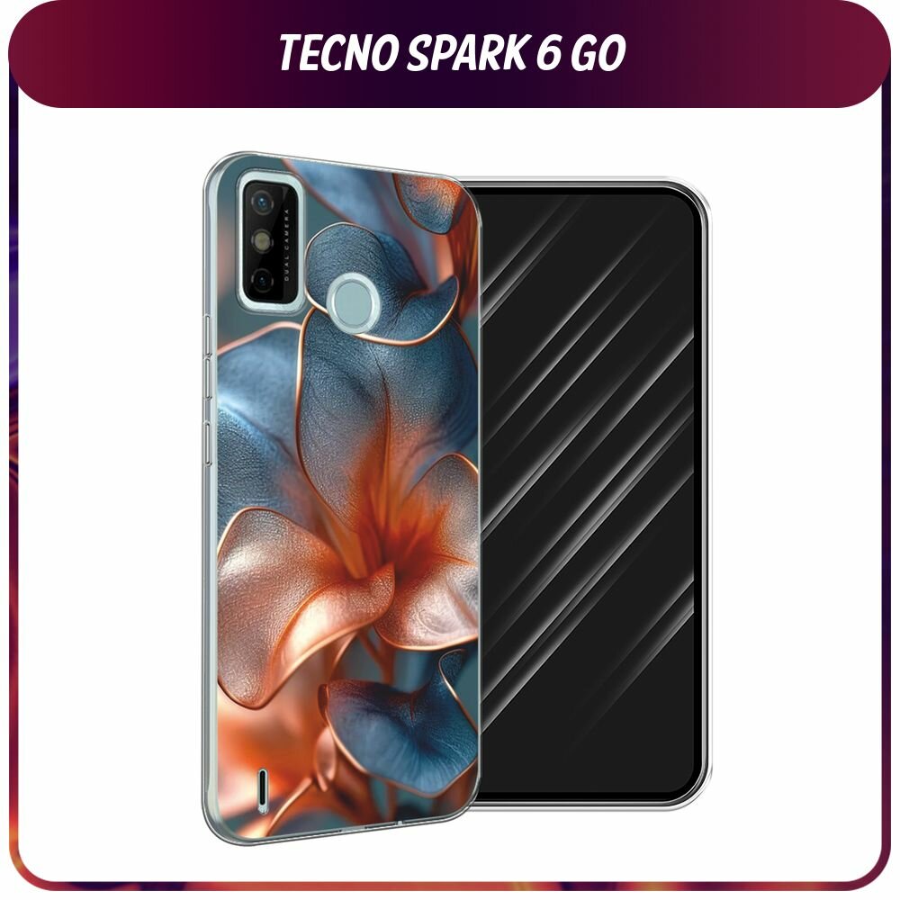 Чехол на Tecno Spark 6 GO / Техно Спарк 6 Го с принтом "Жемчужные цветы"
