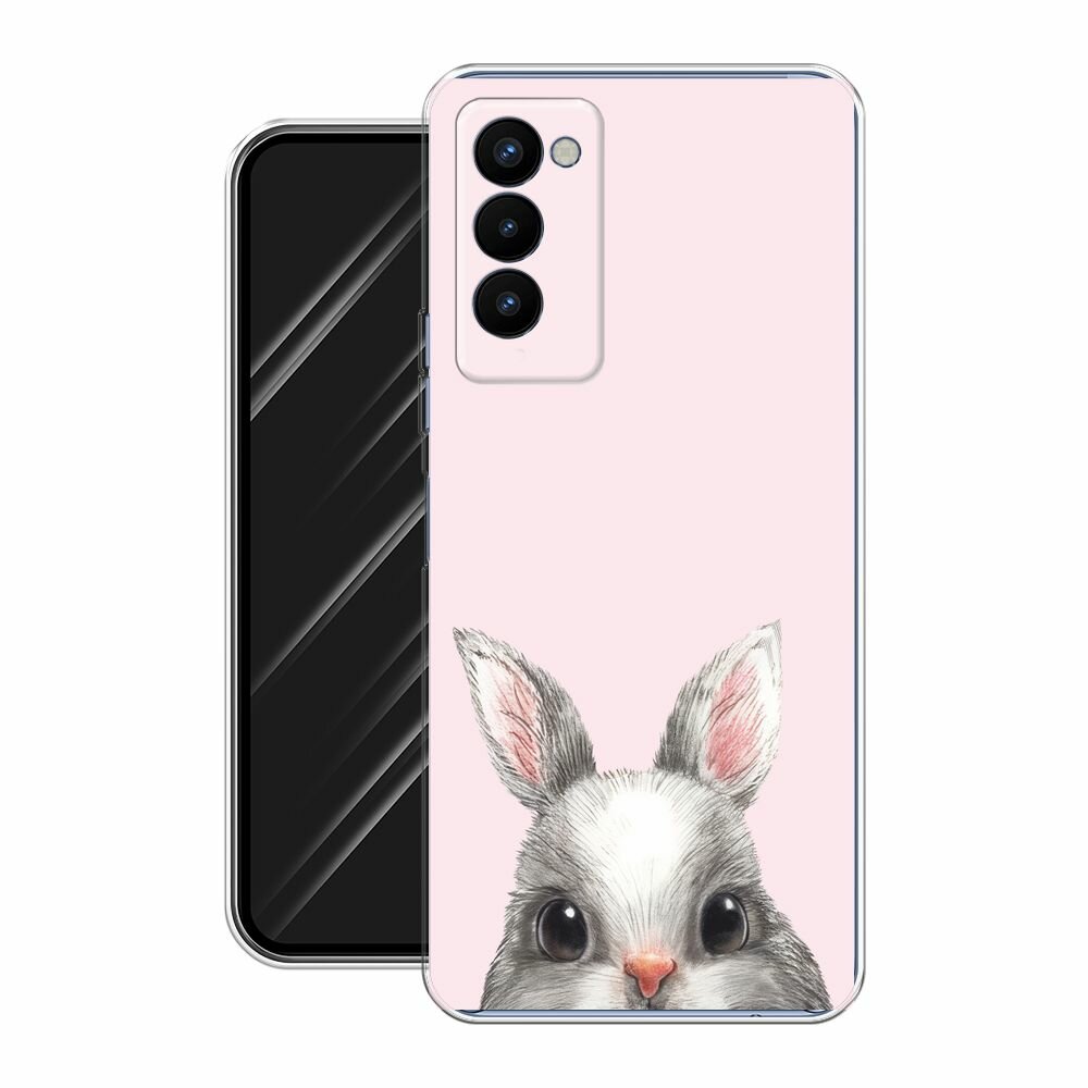 Чехол на Tecno Camon 18P / Техно Камон 18Р с принтом "Карандашный кролик 1 - 8 марта" — фото 1