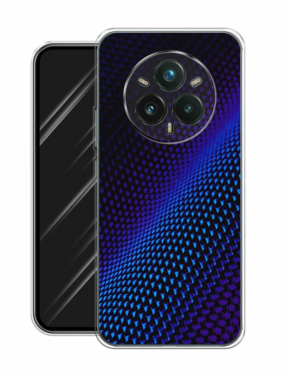Чехол на Realme 14 Pro / Реалми 14 Про с принтом "Синий карбон" — фото 1