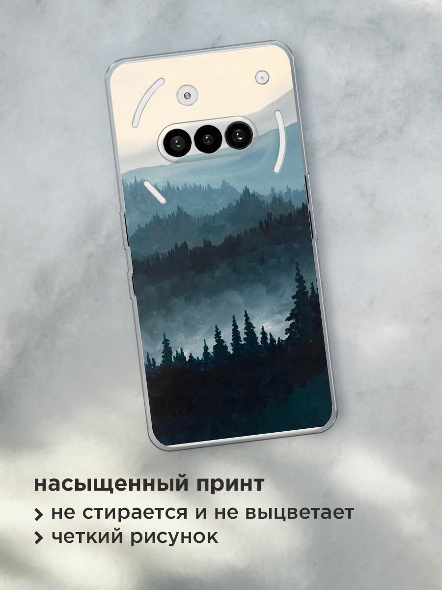 Чехол на Nothing Phone 3a / Нотинг Фон 3а с принтом "Туманные горы" — фото 1
