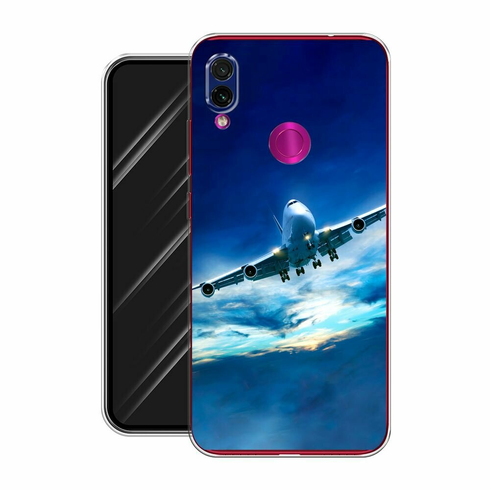 Чехол на Xiaomi Redmi Note 7 / Сяоми Редми Нот 7 с принтом "Самолет в небе" — фото 1