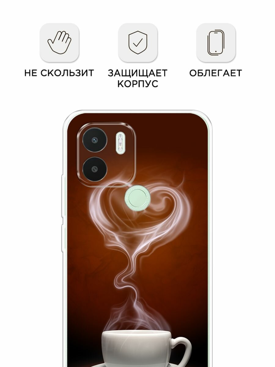 Чехол на Xiaomi Redmi A1+/Redmi A2+/Poco C51/C50 / Редми A1+ с принтом "Кофейная любовь" — фото 1