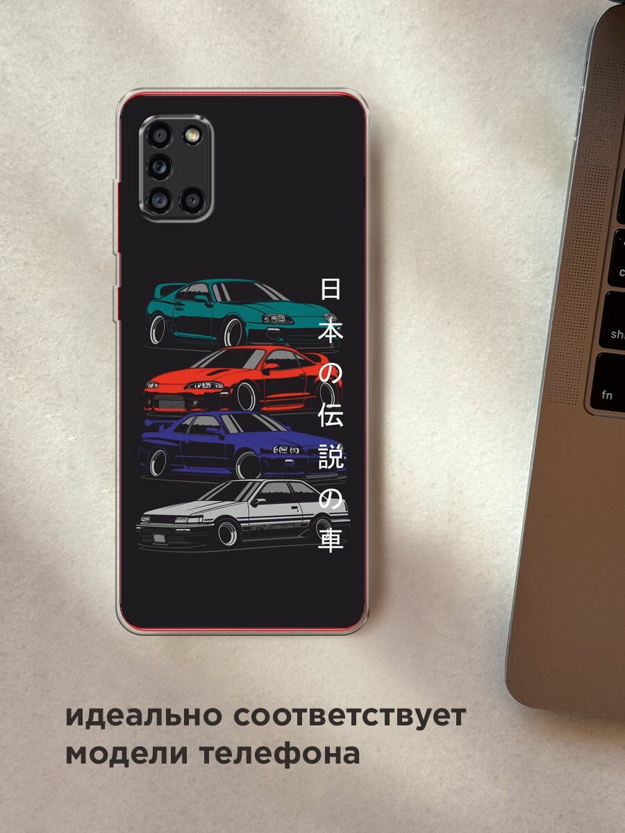 Чехол на Samsung Galaxy A31 / Самсунг Галакси А31 с принтом "JDM Legend cars" — фото 1