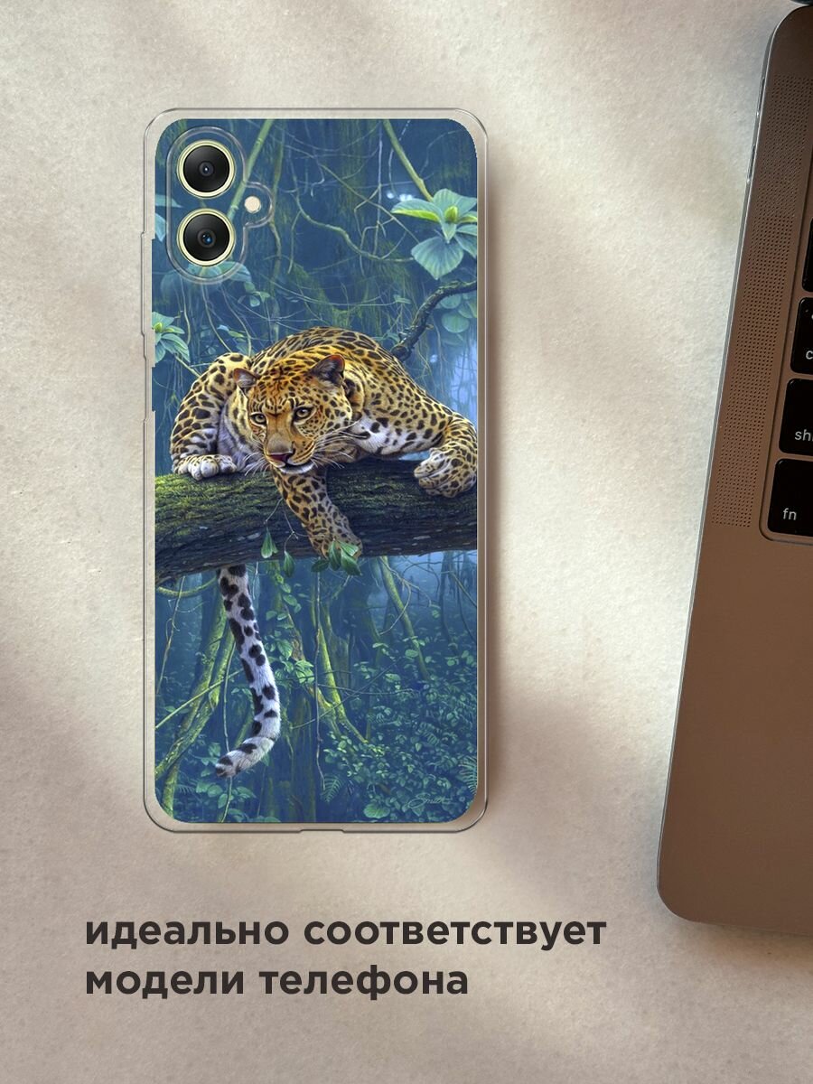Чехол на Samsung Galaxy A06 / Самсунг Галакси А06 с принтом "Леопард охотник" — фото 1