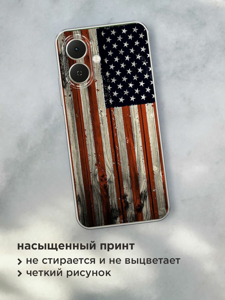 Чехол на Tecno Spark Go 2 / Текно Спарк Го 2 с принтом "США" — фото 1