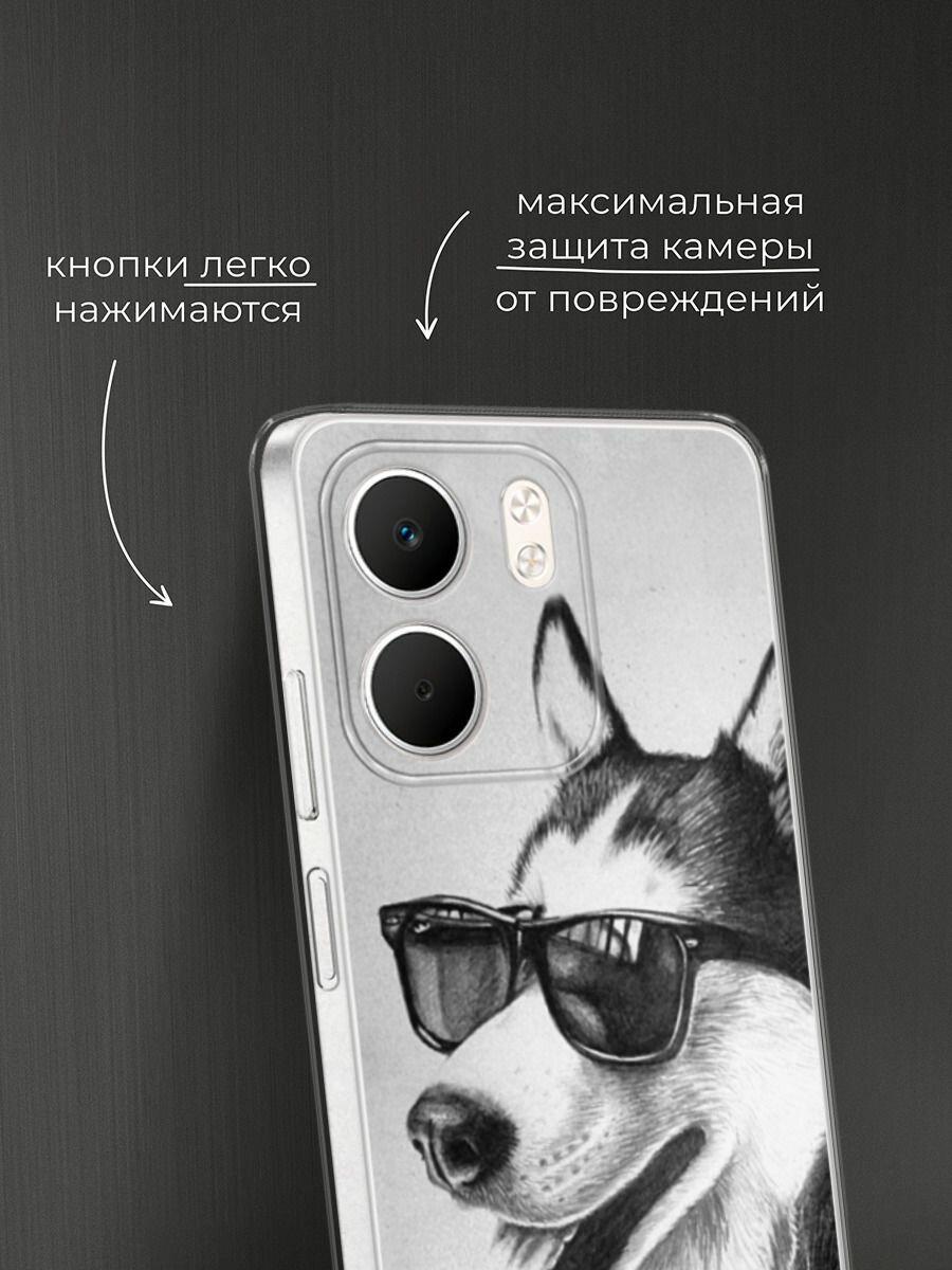 Силиконовый чехол на Oppo A5x / Оппо А5x с принтом "Крутой Хаске" — фото 1