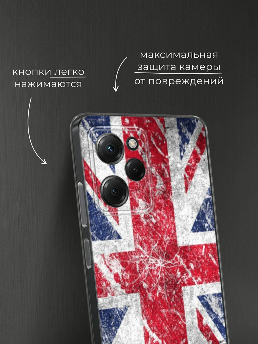 Чехол на Xiaomi Poco X5 Pro 5G / Сяоми Поко X5 Про 5G с принтом "Флаг британский" — фото 1