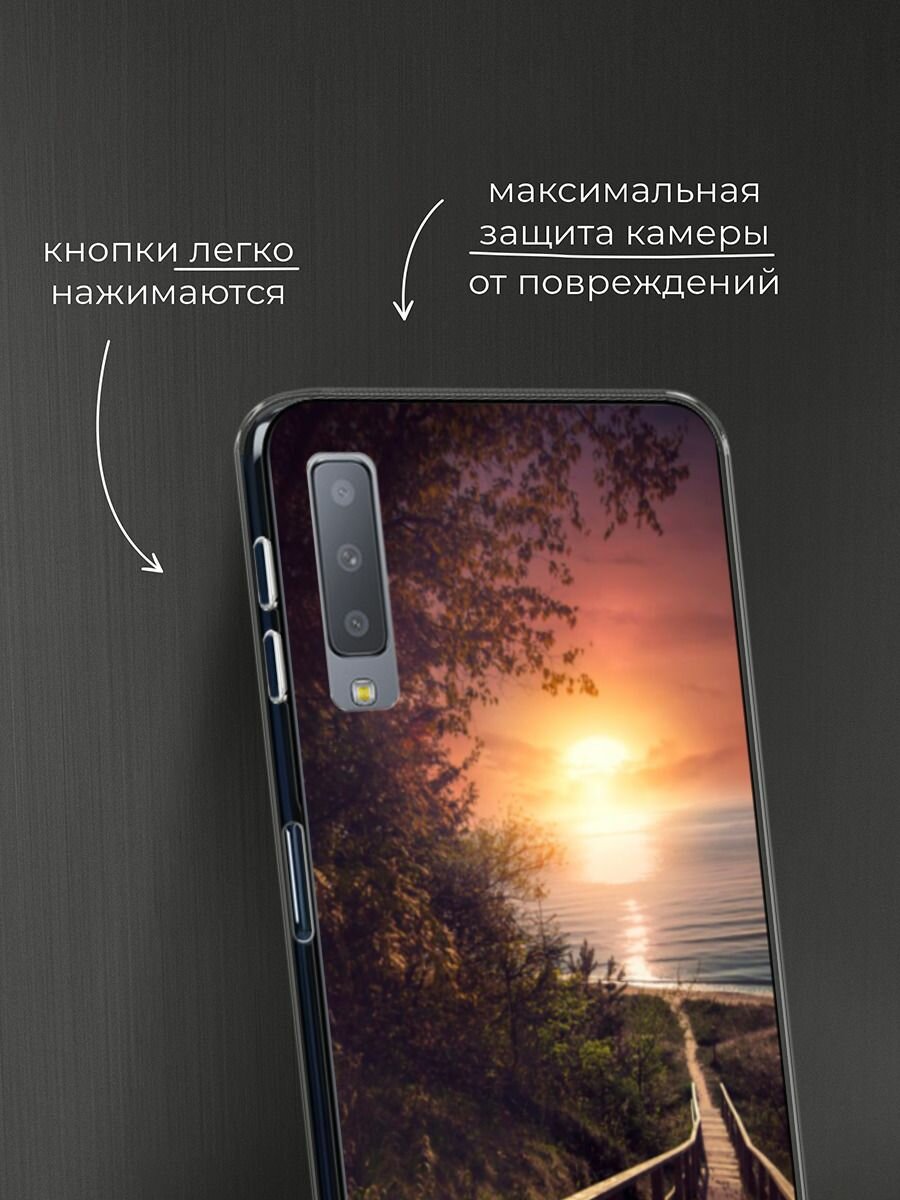 Чехол на Samsung Galaxy A7 2018 / Самсунг Галакси А7 2018 с принтом "Мост у воды" — фото 1