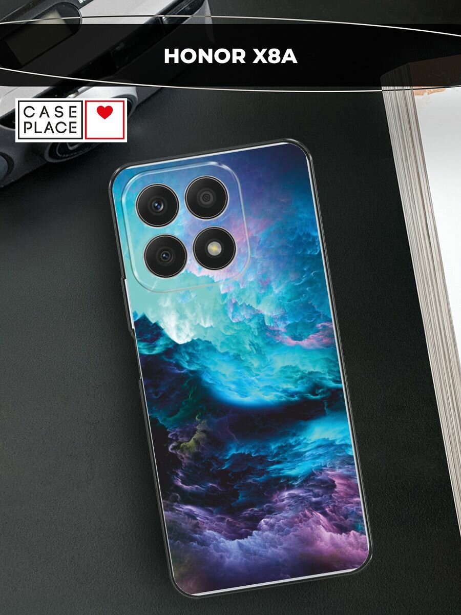 Силиконовый чехол на Honor X8A / Хонор X8A с принтом "Бирюзовое небо"