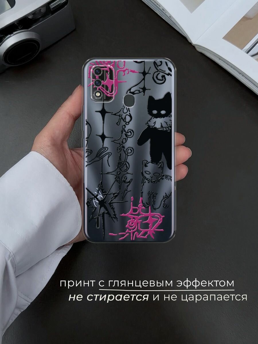 Чехол на Itel A48 / Ител А48 с принтом "Готические котики" — фото 1