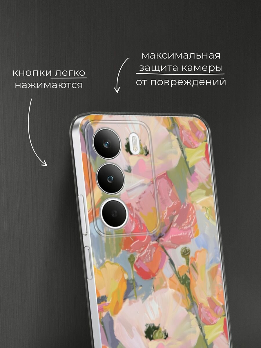 Чехол на Realme C71/P3 Lite 4G / Реалми С71/P3 Лайт 4G с принтом "Акварельные анемоны" — фото 1
