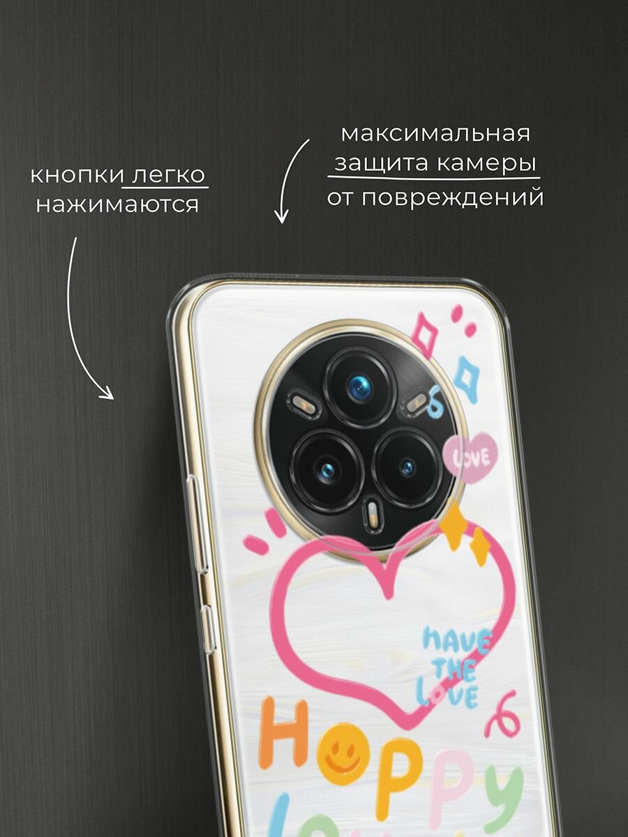 Чехол на Realme 14 Pro+ / Реалми 14 Про+ с принтом "Happy lovely 2" — фото 1