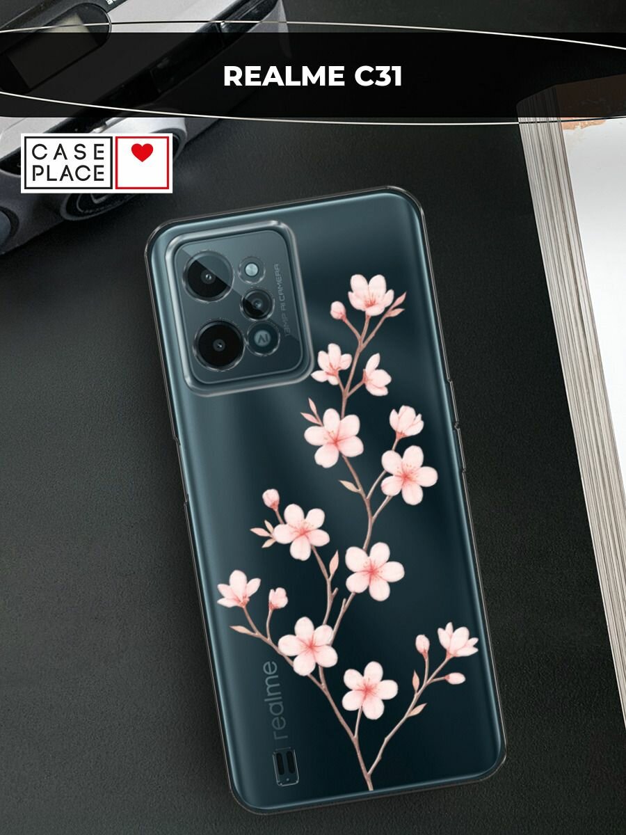 Чехол на Realme C31 / Реалми C31 с принтом "Веточка сакуры 2"