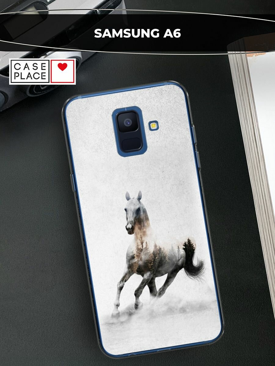 Чехол на Samsung Galaxy A6 / Самсунг Галакси А6 с принтом "Лошадь лес"