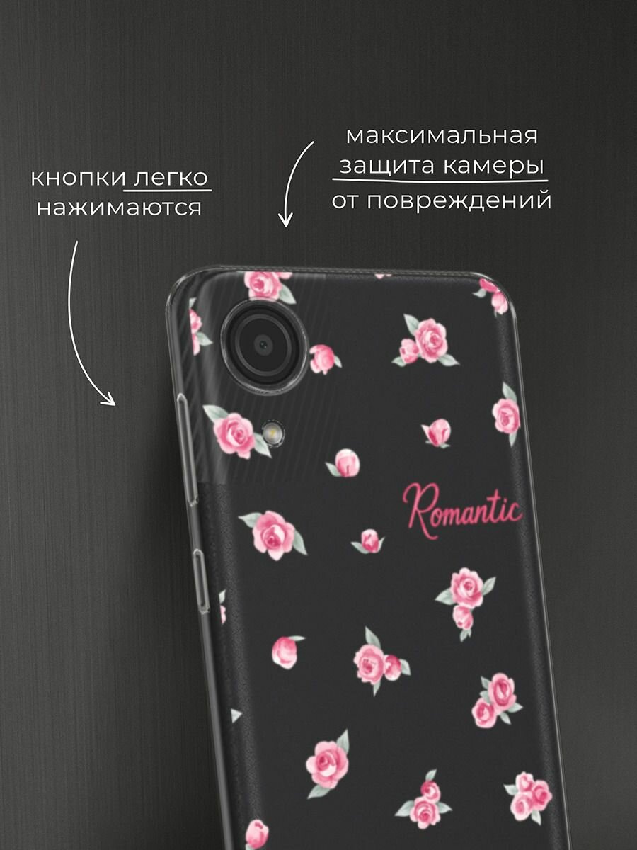 Чехол на Samsung Galaxy A03 Core / Самсунг Галакси А03 Core с принтом "Romantic 2", прозрачный — фото 1