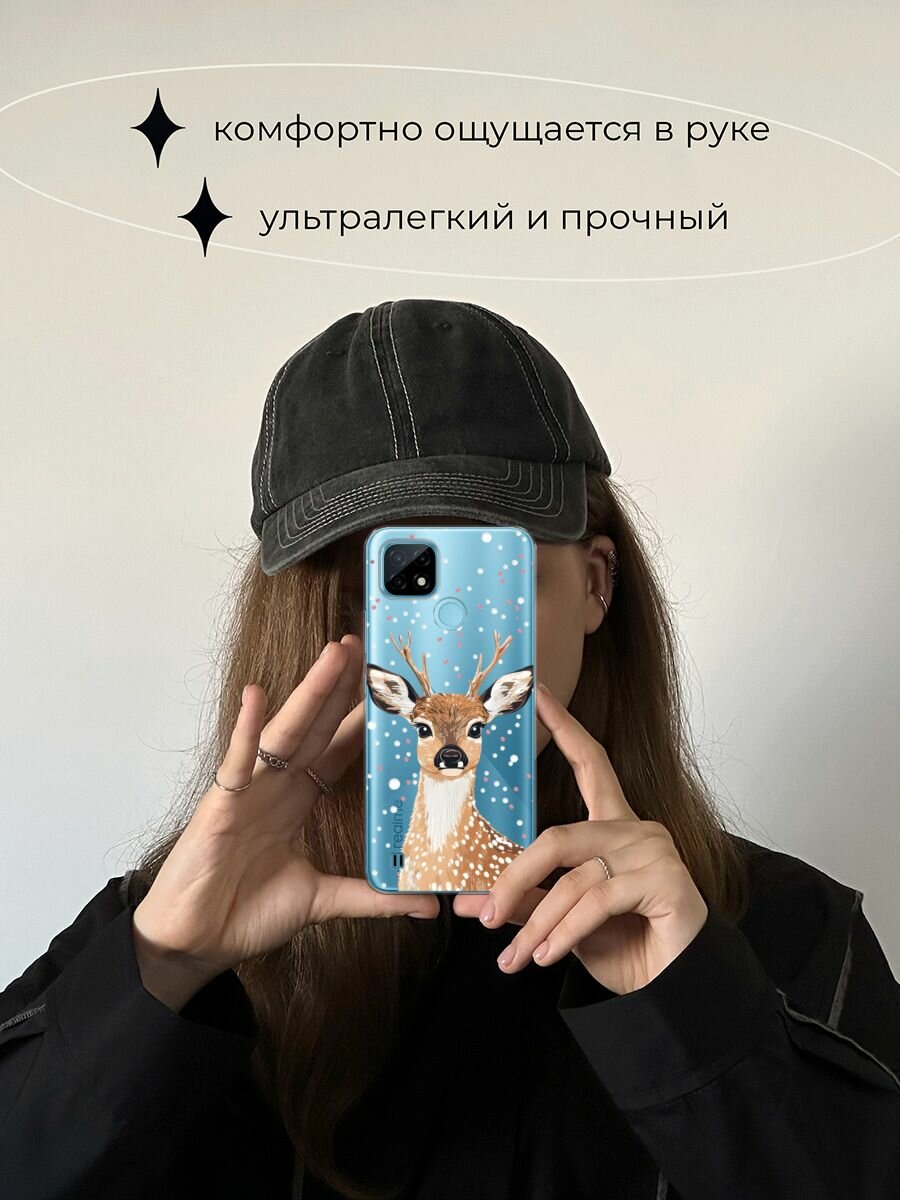 Чехол на Realme C21 / Реалми С21 с принтом "Гордый олень 3" — фото 1