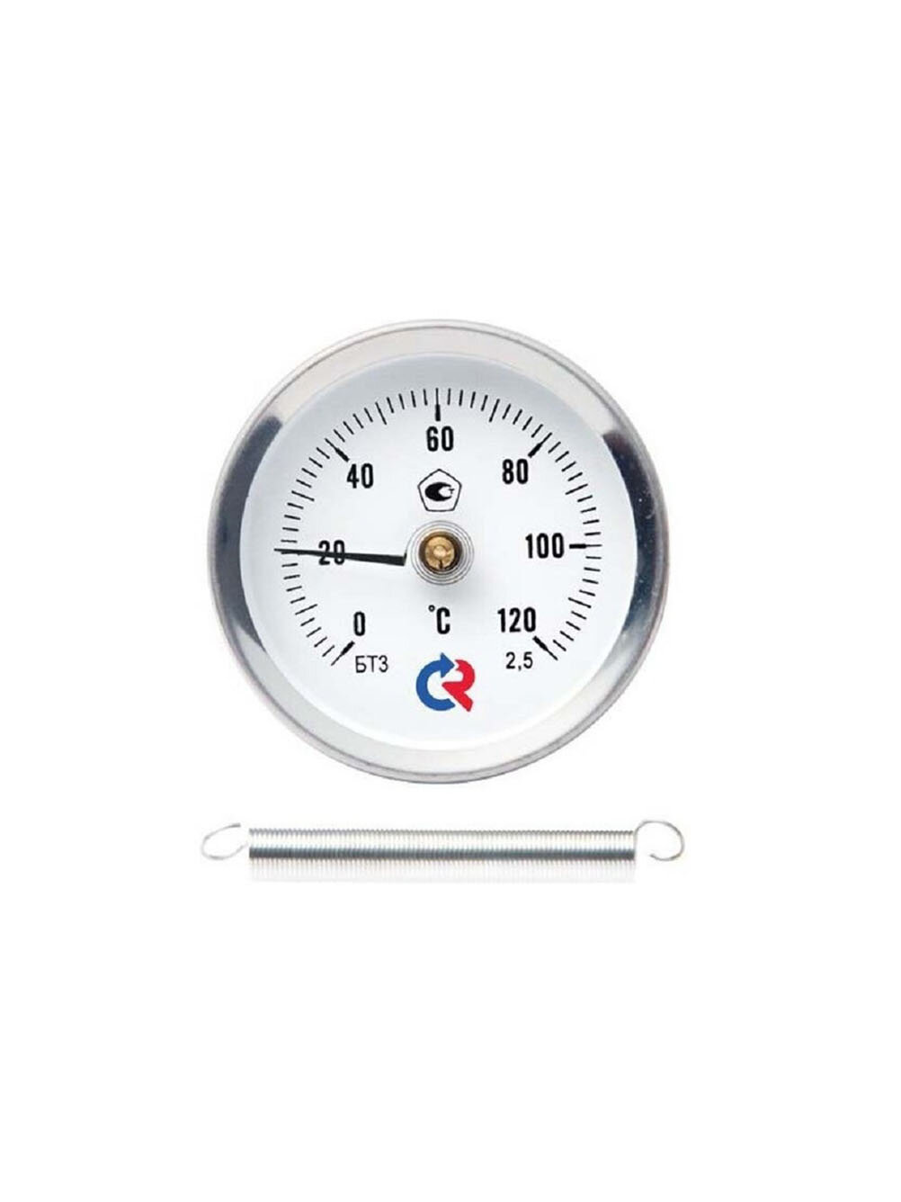 Термометр накладной d63 мм с пружиной 120град C (2384)